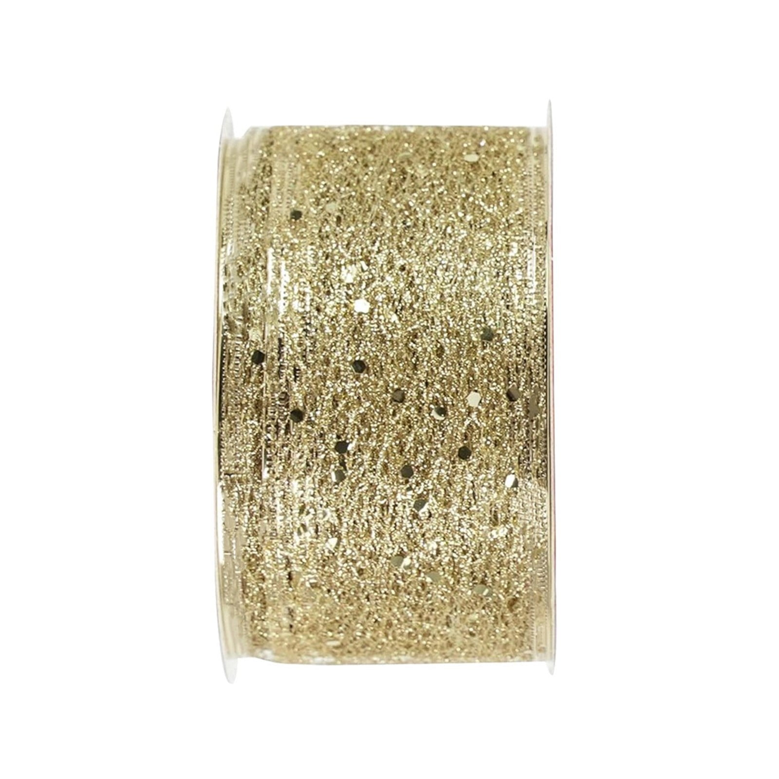 Under $10 Christmas Wired Ribbon Gold, Nylon Tree Decoration Ribbon ...