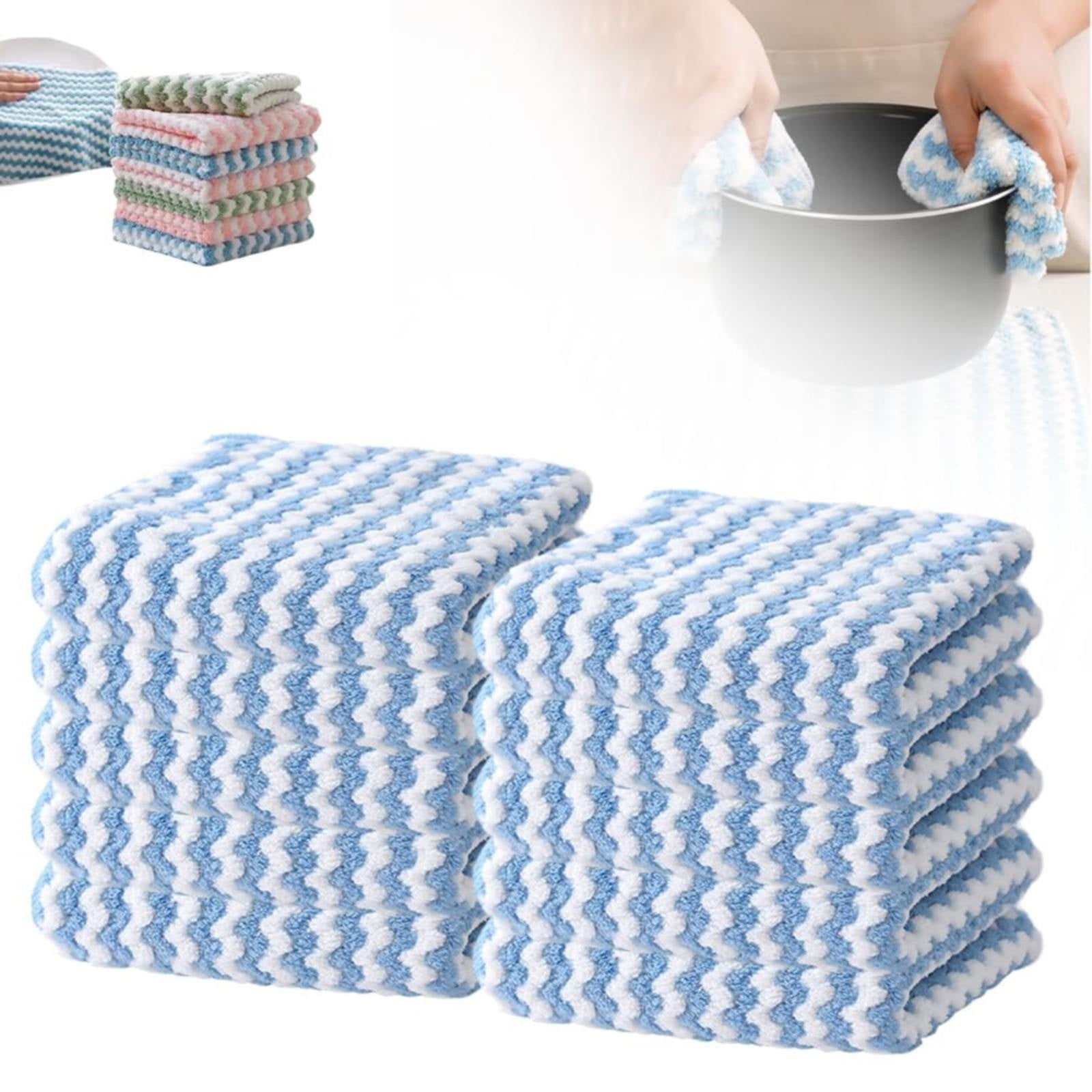 10*Cleaning Cloth,10Pc Microfiber Cleaning Cloth Blue,Microfiber ...