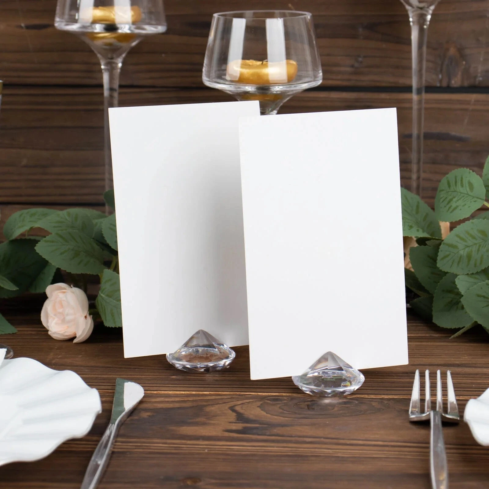 10 Clear 1.75 In Plastic Crystal Table Number Sign Holder Stands Party ...