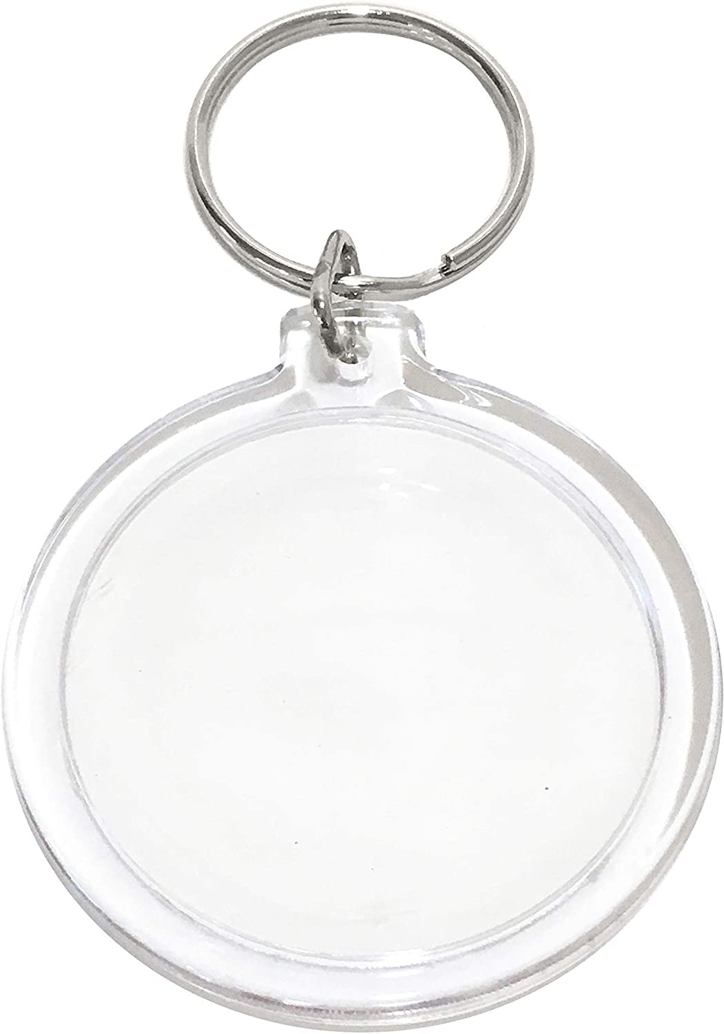 10 Clear Acrylic Snap in Round Photo Keychains 7.9cm x 4.5cm - Walmart.com