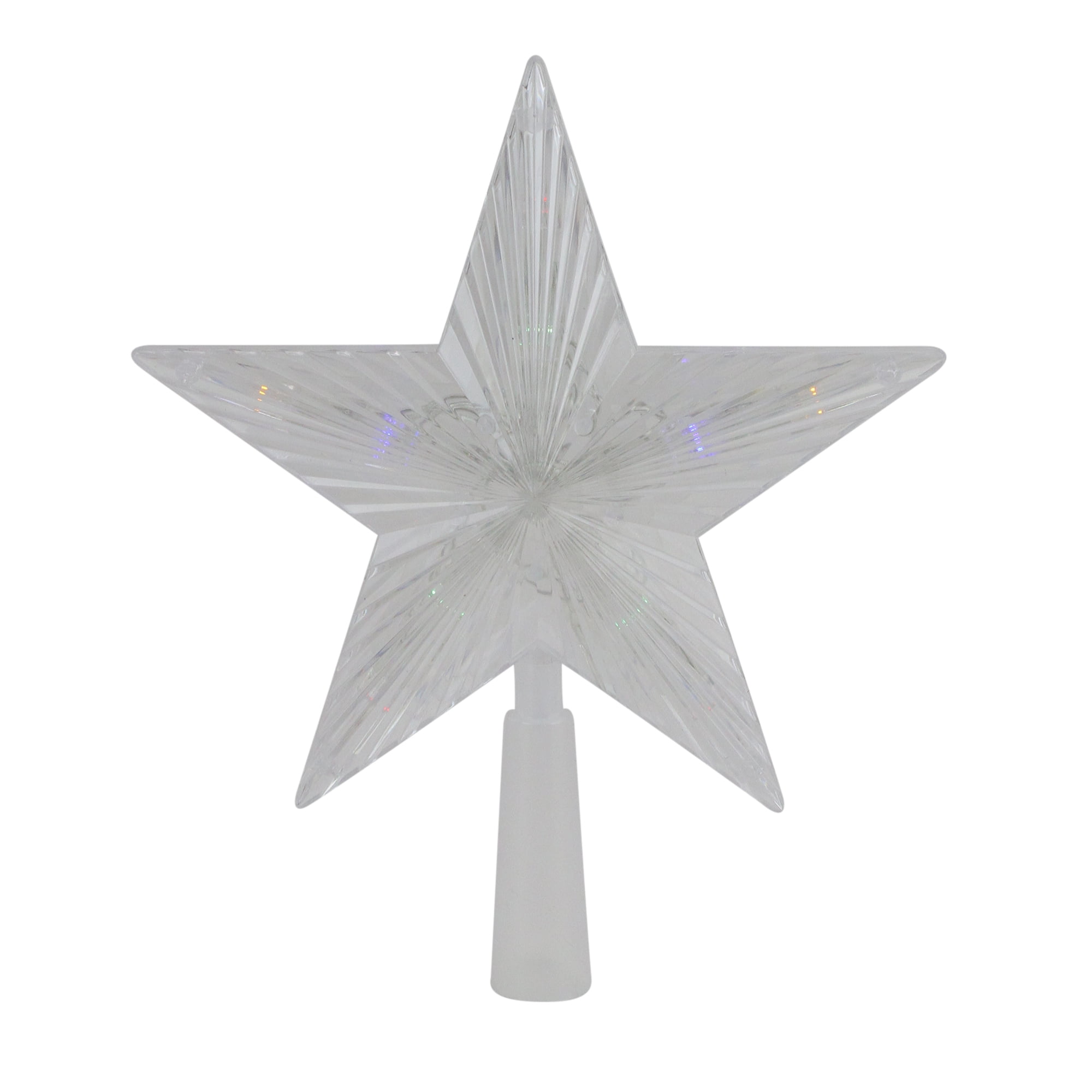 10" Clear Crystal Star LED Christmas Tree Topper - Multi Lights ...