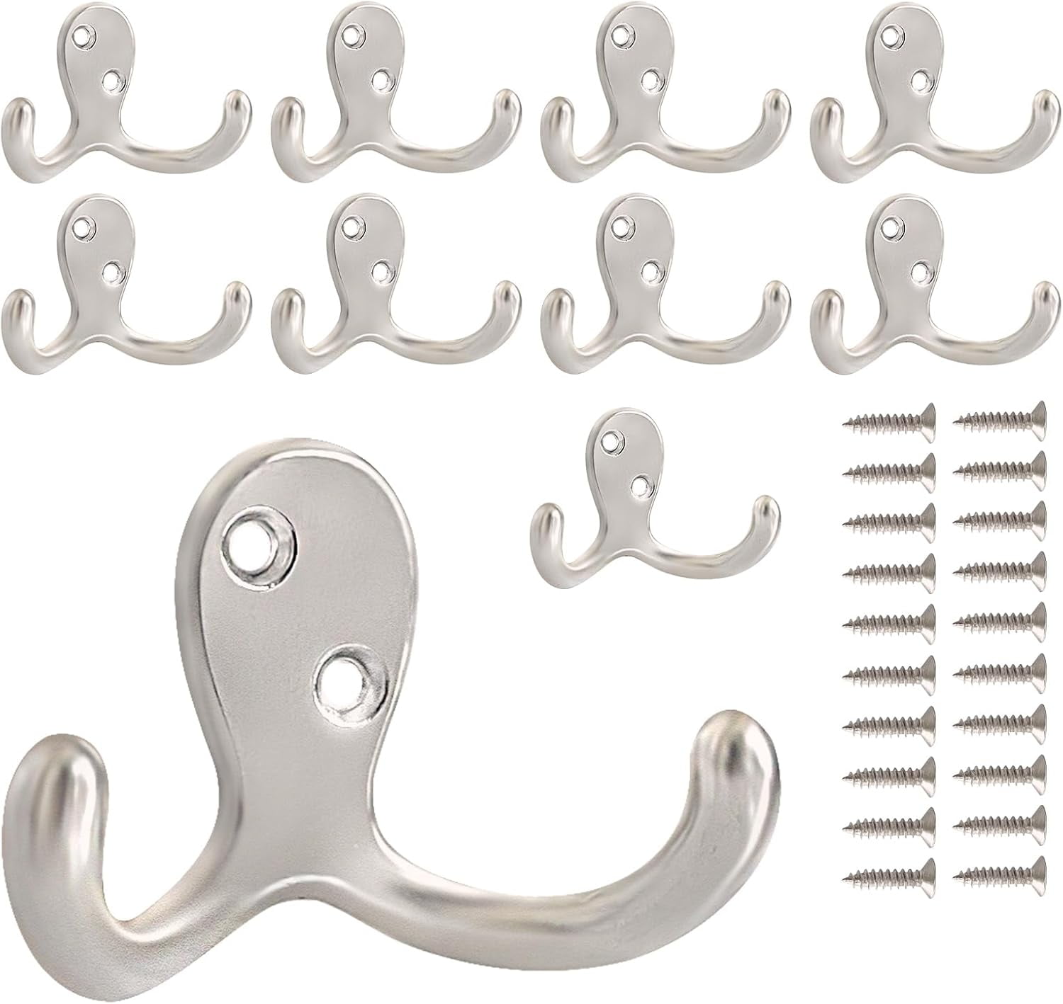 10 Coat Hooks Wall Hooks for , Double Prong Hook Wall Mounted for Room ...