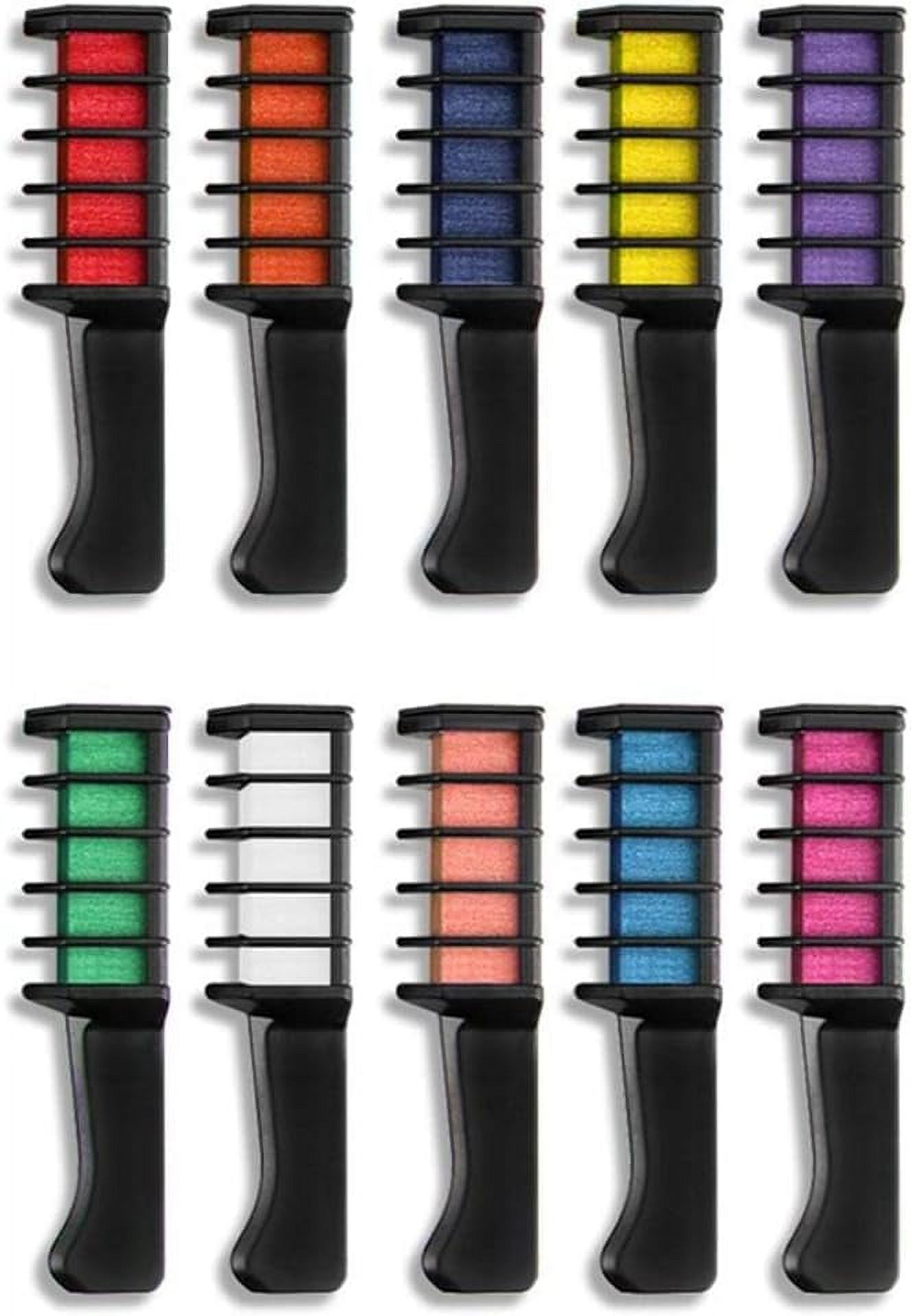 10 Color Hair Chalk Comb,Hair Chalk Comb Temporary Hair Color Dye for ...
