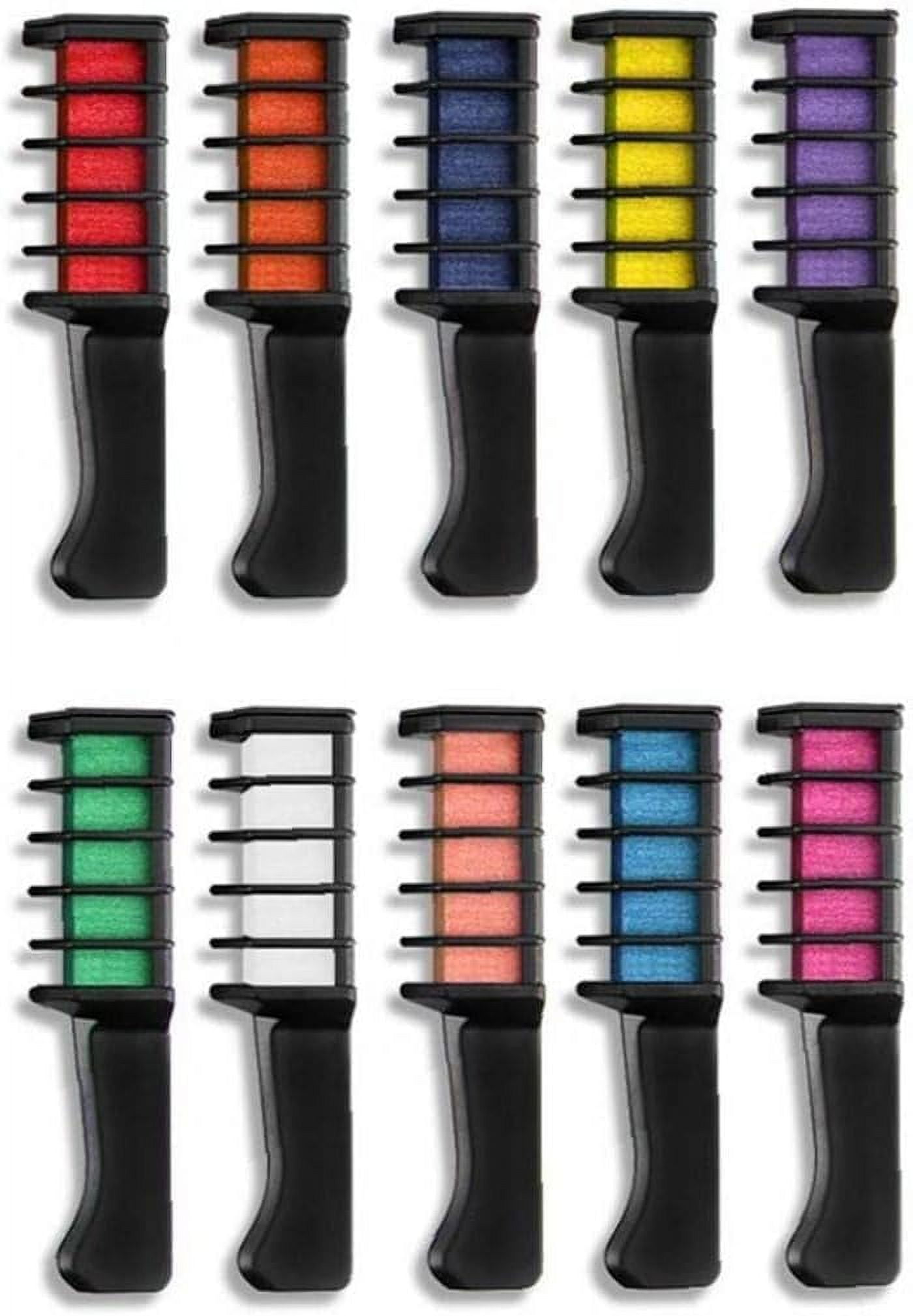 10 Color Hair Chalk Comb,Hair Chalk Comb Temporary Hair Color Dye for ...