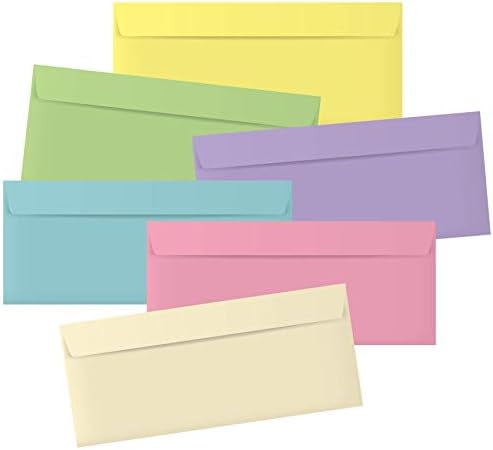 #10 Colored Envelopes - 120 Pack Pastel Color Business Envelopes ...
