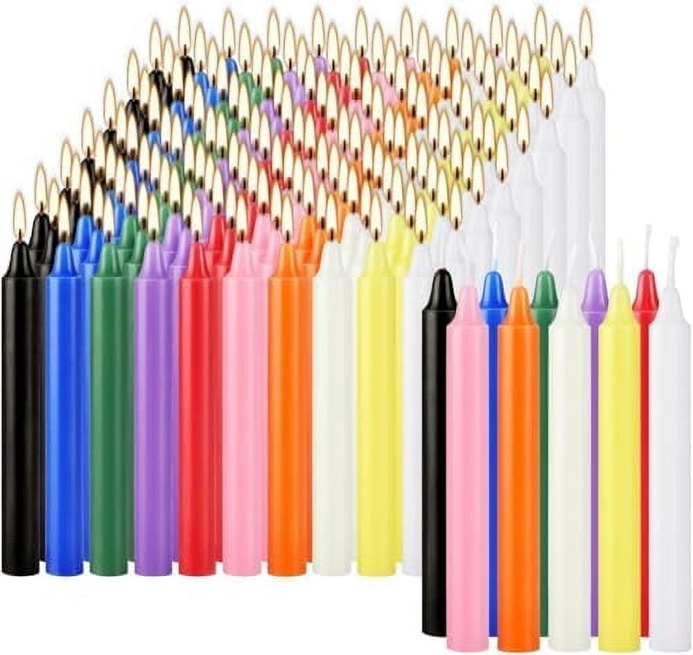 10 Colored Mini Ritual Chime Taper Candle, Unscented 4 Inch Witchcraft ...