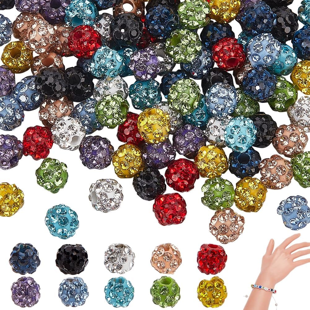 10 Colors 100pcs Rhinestones Beads 4mm Pave Disco Ball Beads Polymer ...