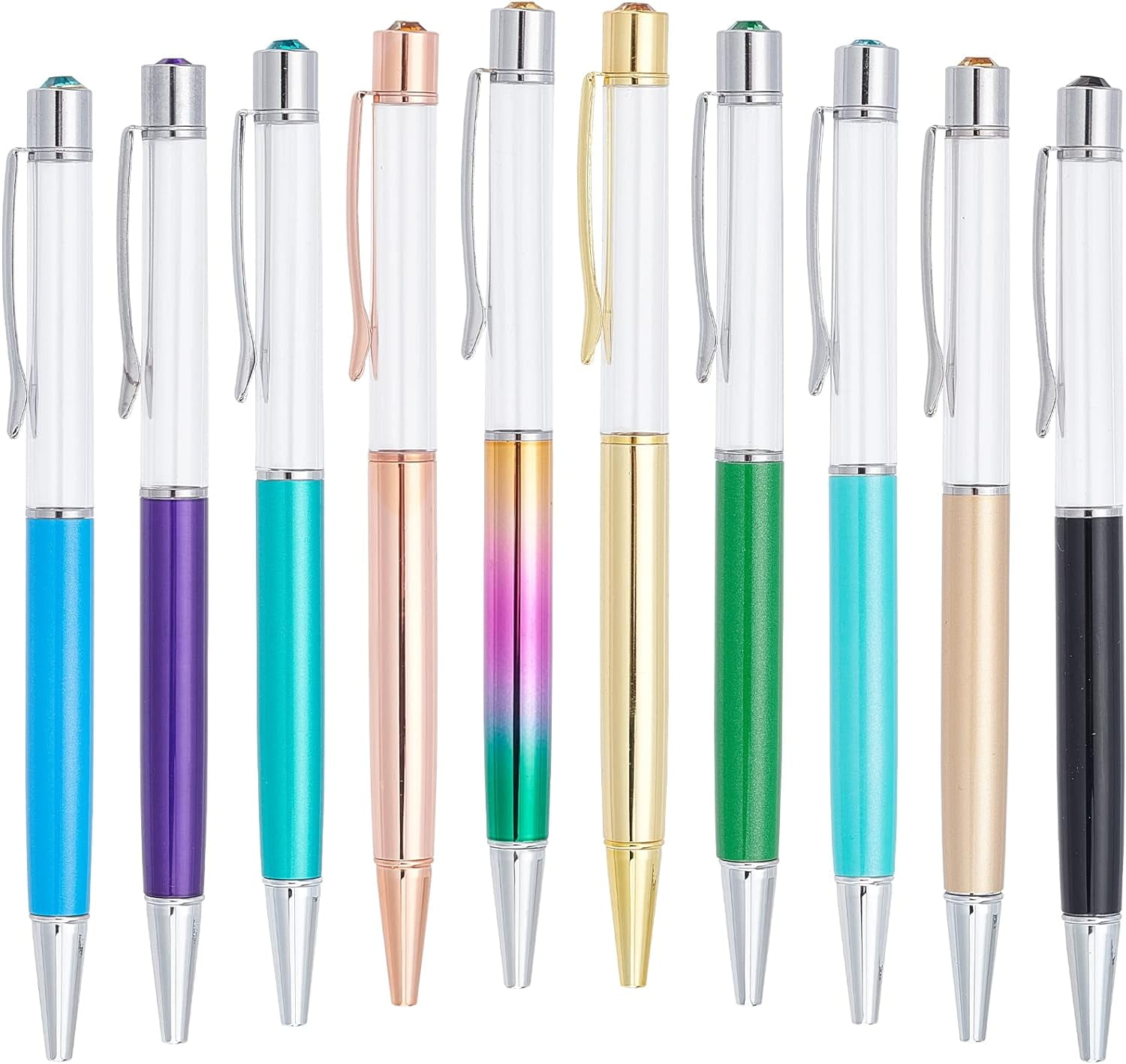 10 Colors 10PCS Empty Tube DIY Pens Marble Floating Liquid Sand Pens ...