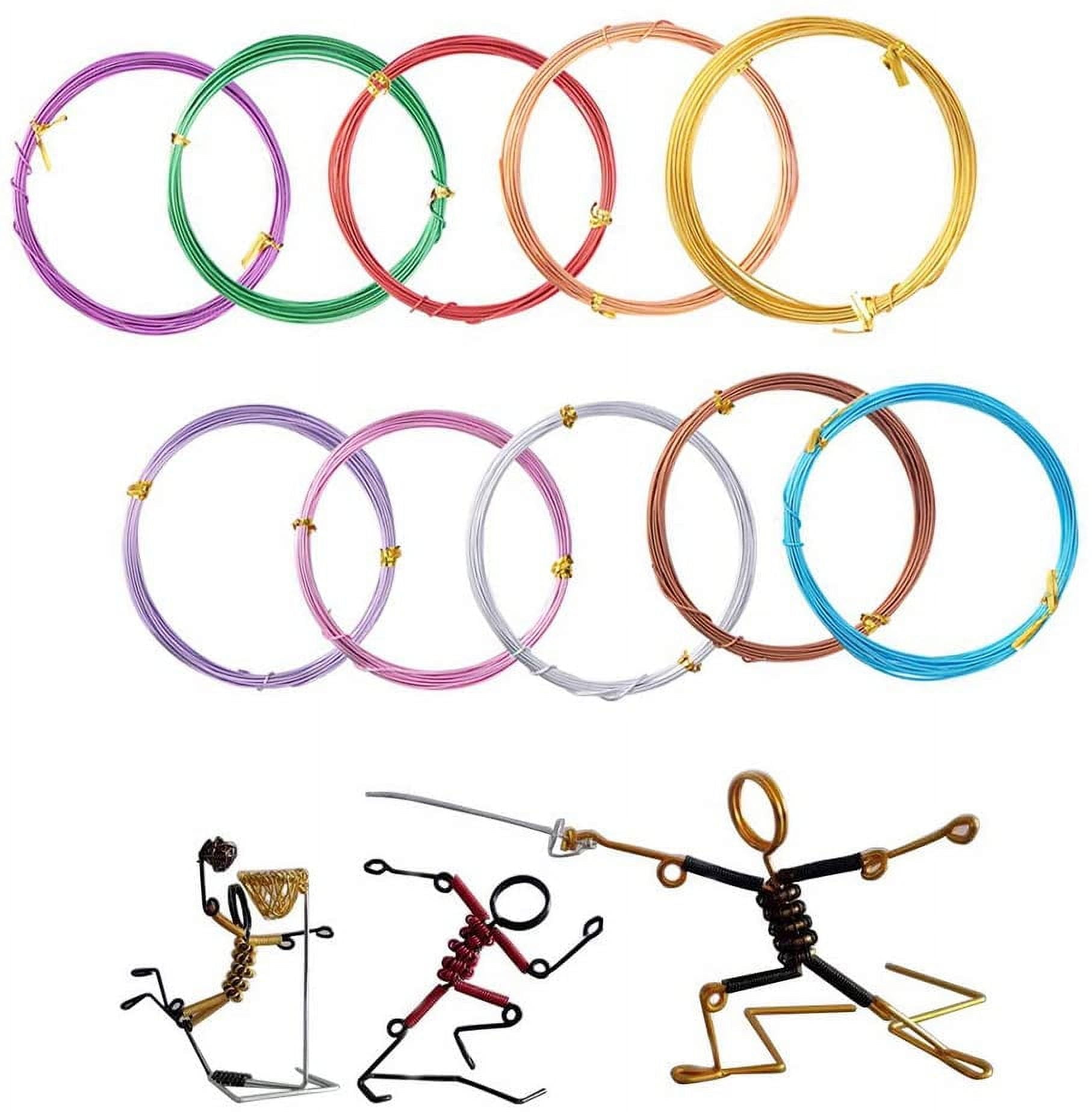 10 Colors 160 Feet Aluminum Wire 9 12 15 18 20 Gauge Bendable Metal ...