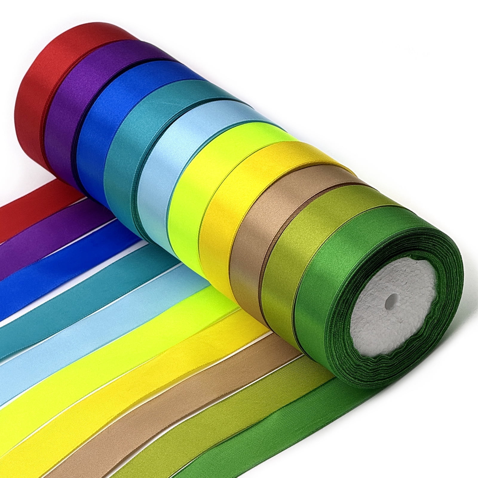 Yostony Satin Ribbon Collection 10 Colors 240 Yards 1 Inch Fabric ...