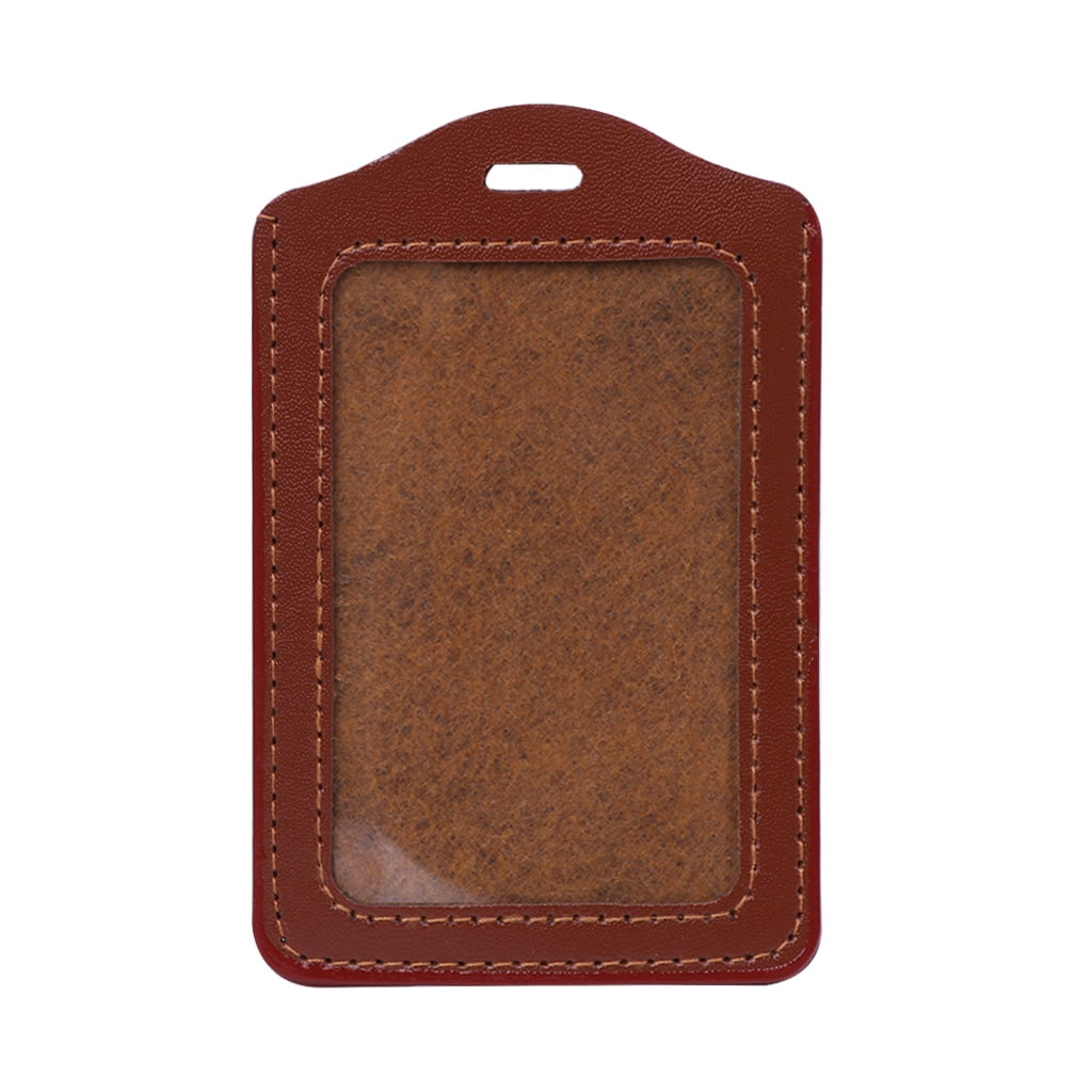 10 Colors ID Window Business Work Card Holder Leather for Case Badge ...
