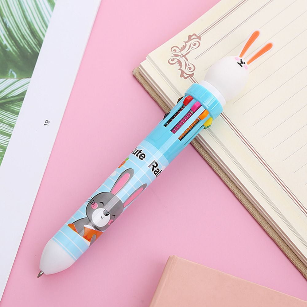 10 Colors Learning Office Supplies Stationery Set Press Ballpoint Pen ...