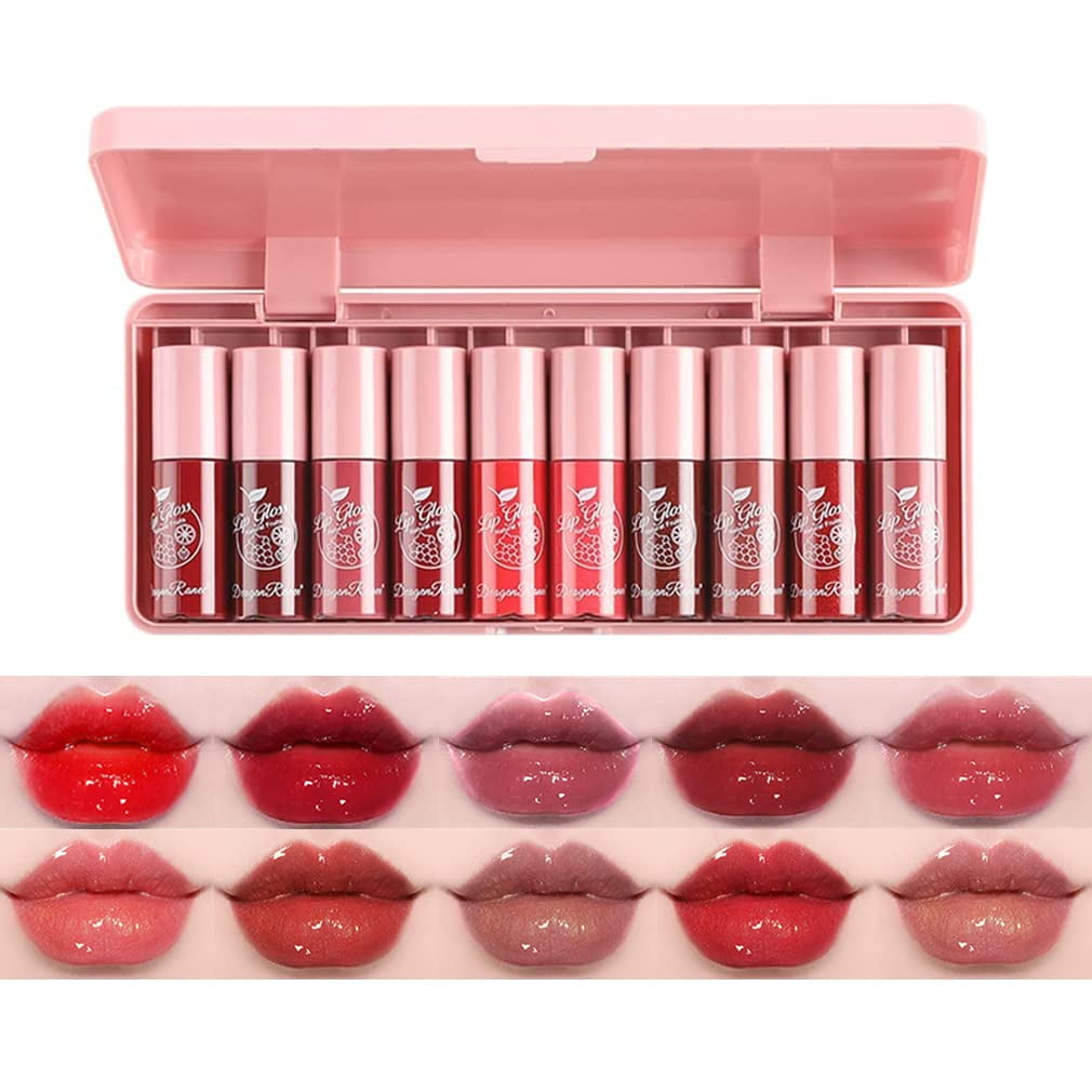 10 Colors Lip Tint Stain Set,Tint Stain Plumping Liquid Lipstick ...