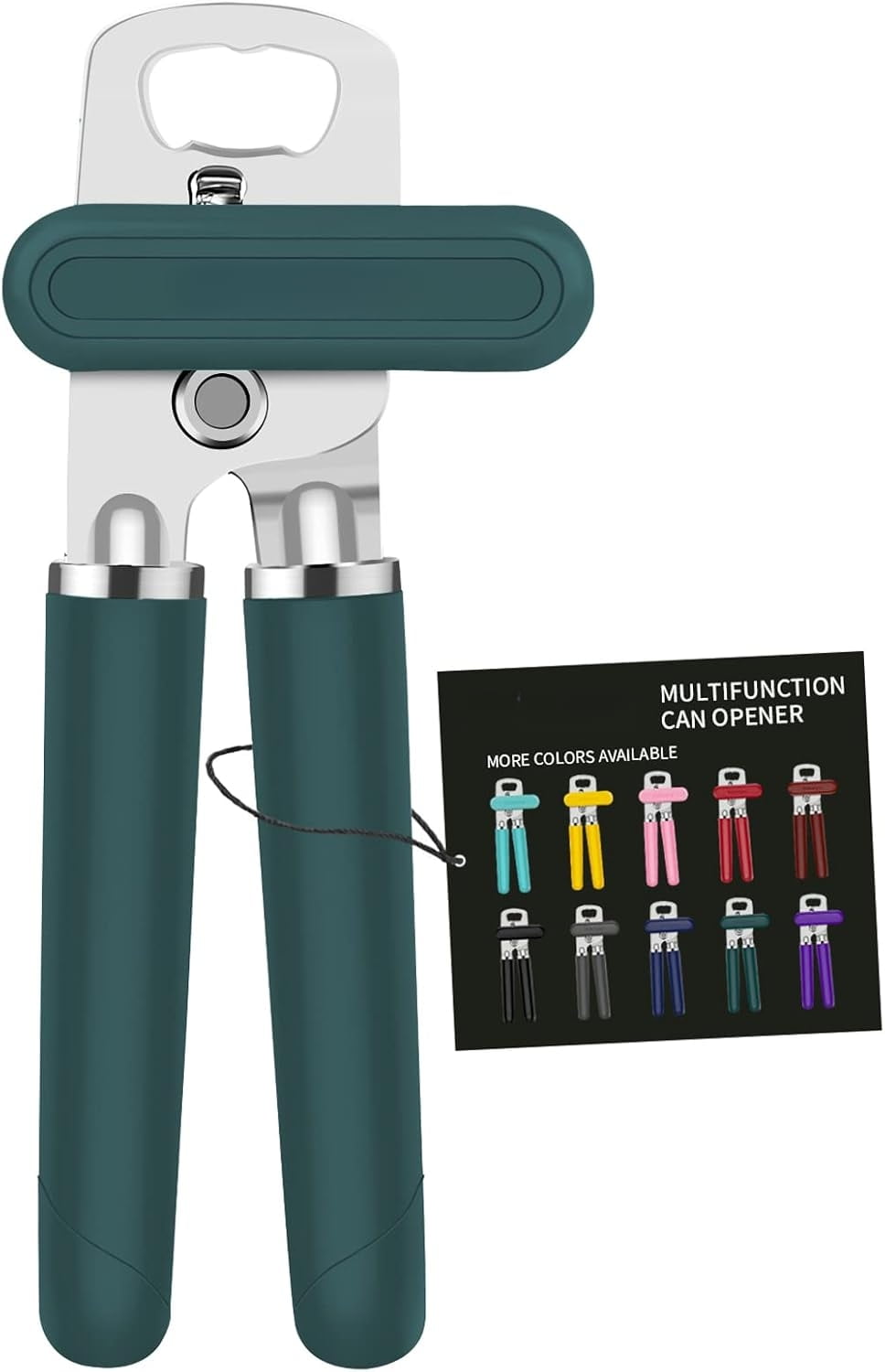 10 Colors, Manual Handheld Heavy Duty Hand can Opener Smooth Edge Stainless Steel, Top Lid ...