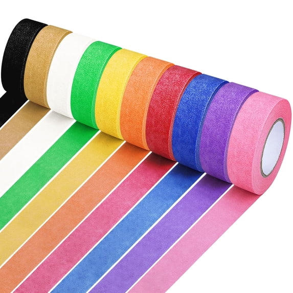 10 Colors Masking Tape, 0.79 Inch x 21.87 Yards Colored Painters Tape ...