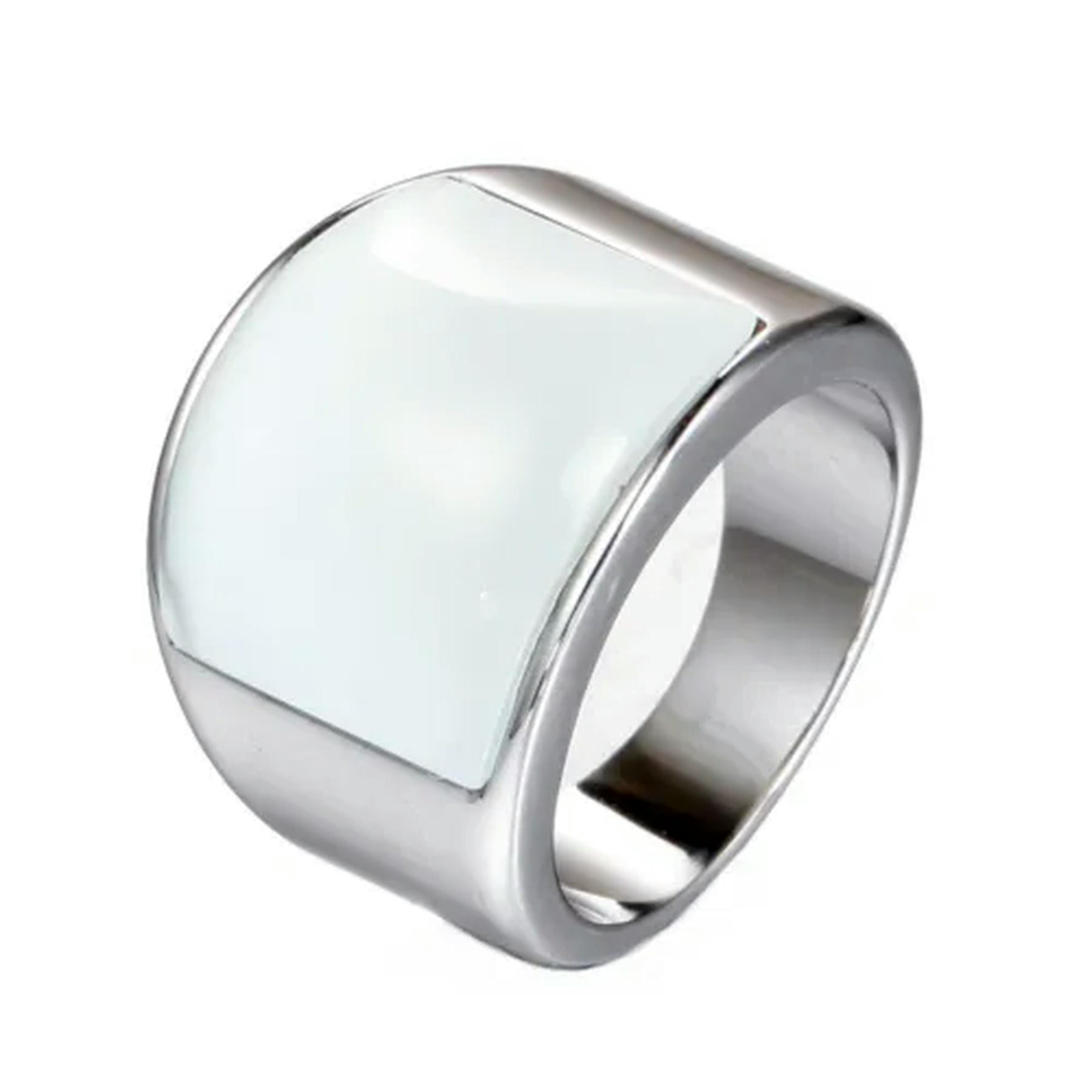 10 Colors Rhinestone Stainless Steel Men 18MM Silver Band Wedding Ring ...