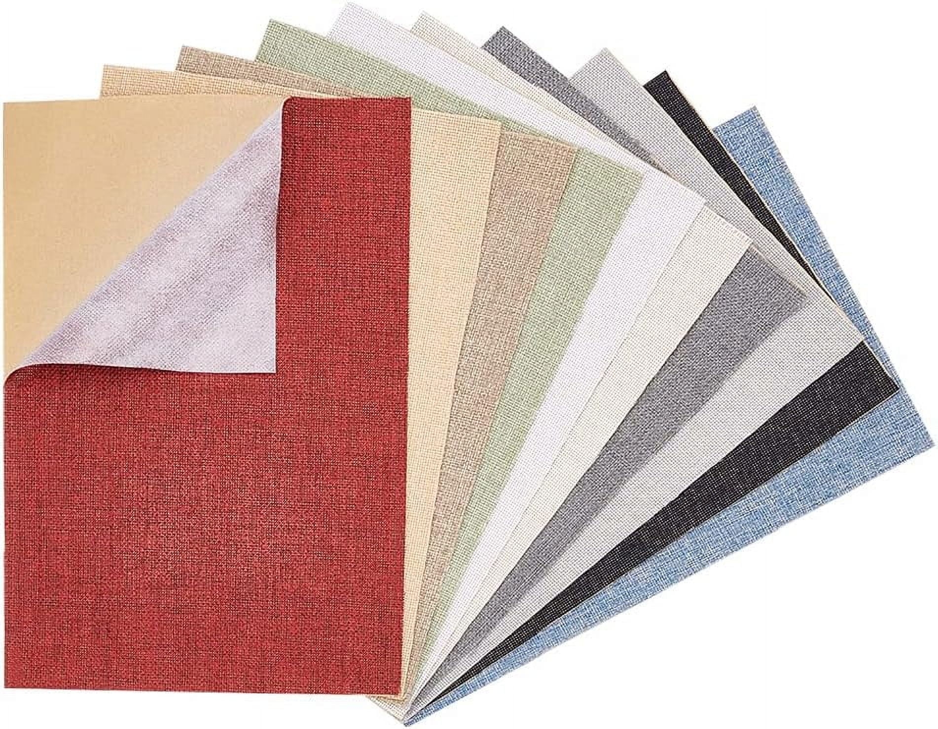 10 Colors Self Adhesive Linen Fabric, 11.8x8.9" Fine Linen Repair ...
