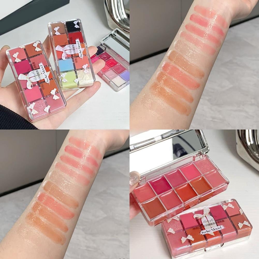 10 Colours Set Long Lasting Lip Gloss Palette Makeup Lipsti Cosmetic ...