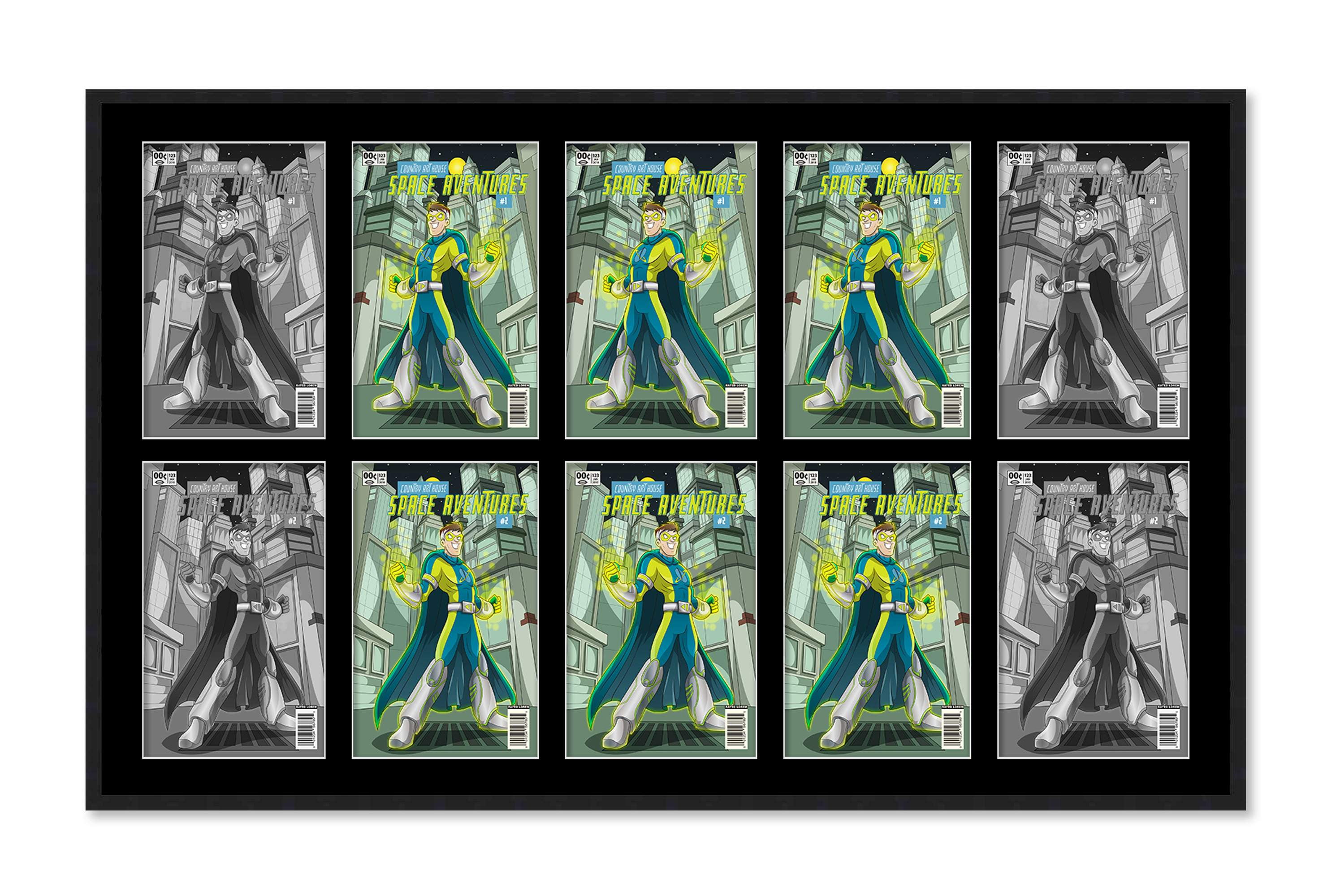 10 Comic Book Frame Black Collage Comic Book Frame with Black Mat to ...