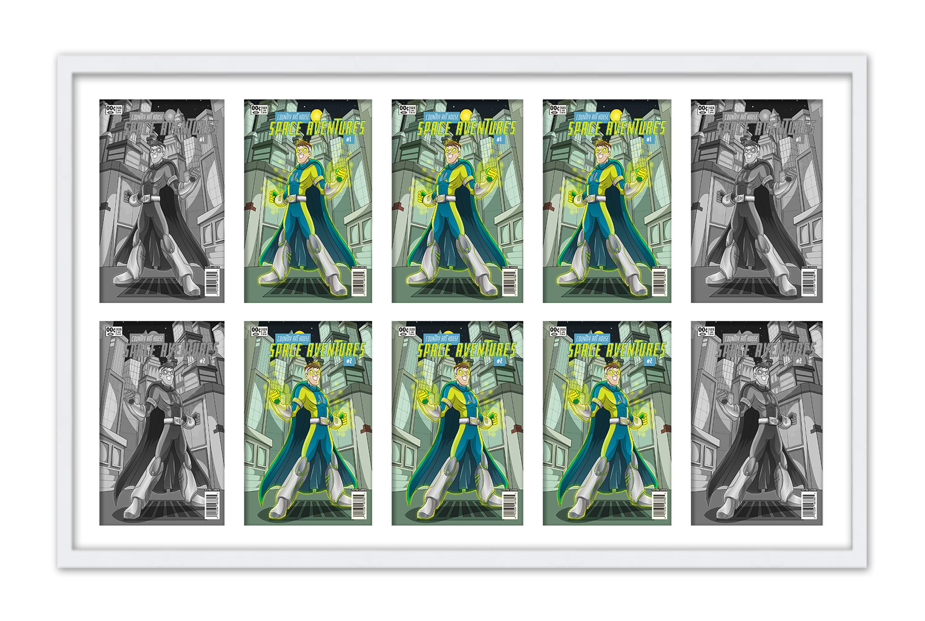 10 Comic Book Frame White Collage Comic Book Frame with White Mat to ...