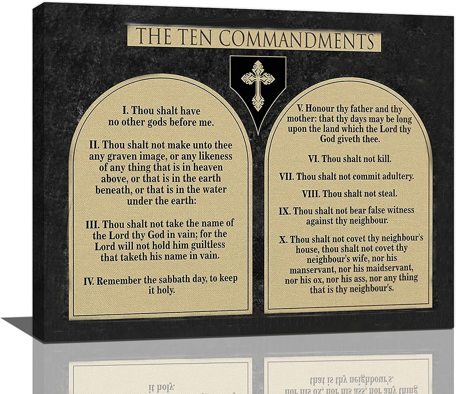 10 Commandments Canvas Wall Art Christian Religious Vintage Ten ...