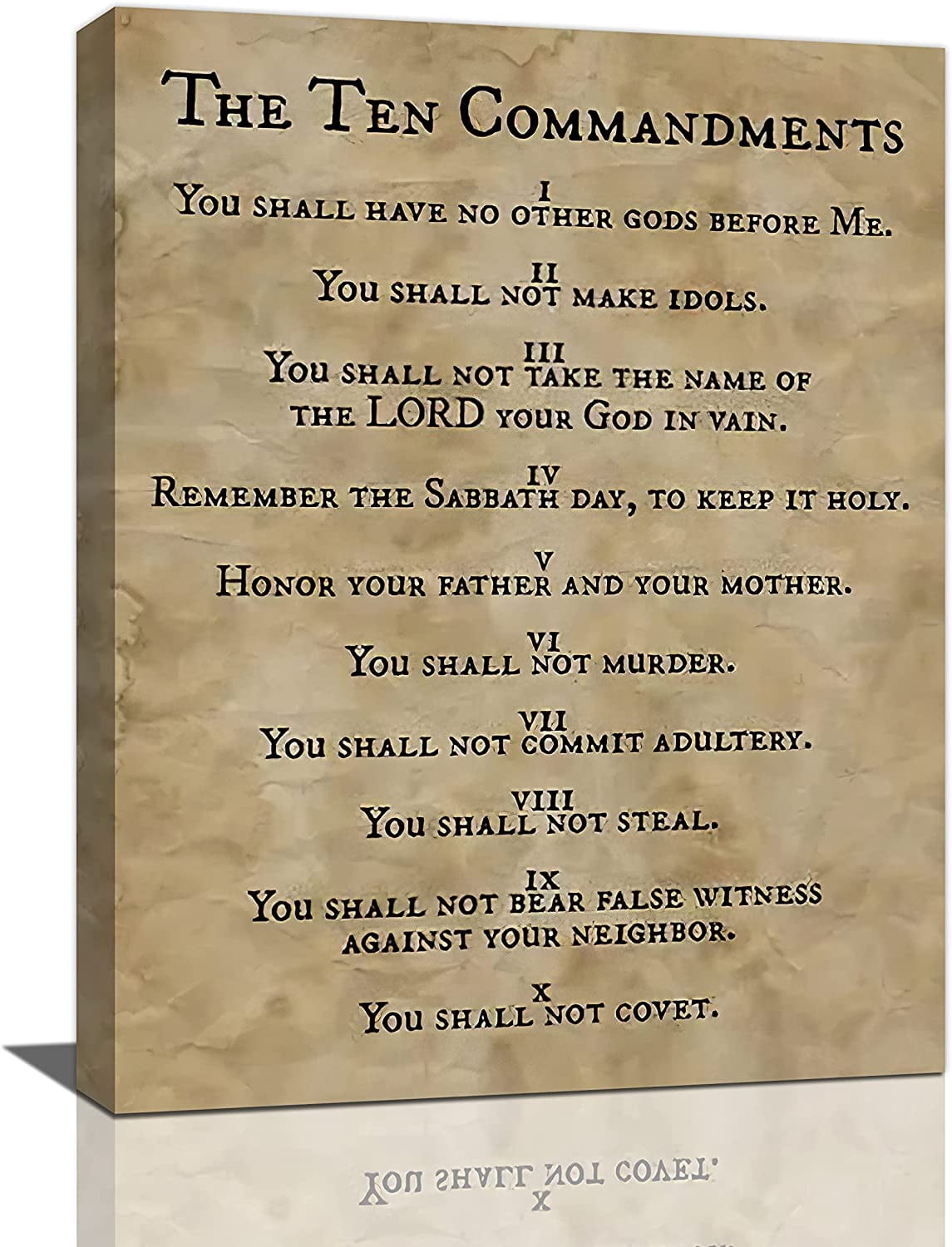 10 Commandments Canvas Wall Art Christian Religious Vintage Ten ...