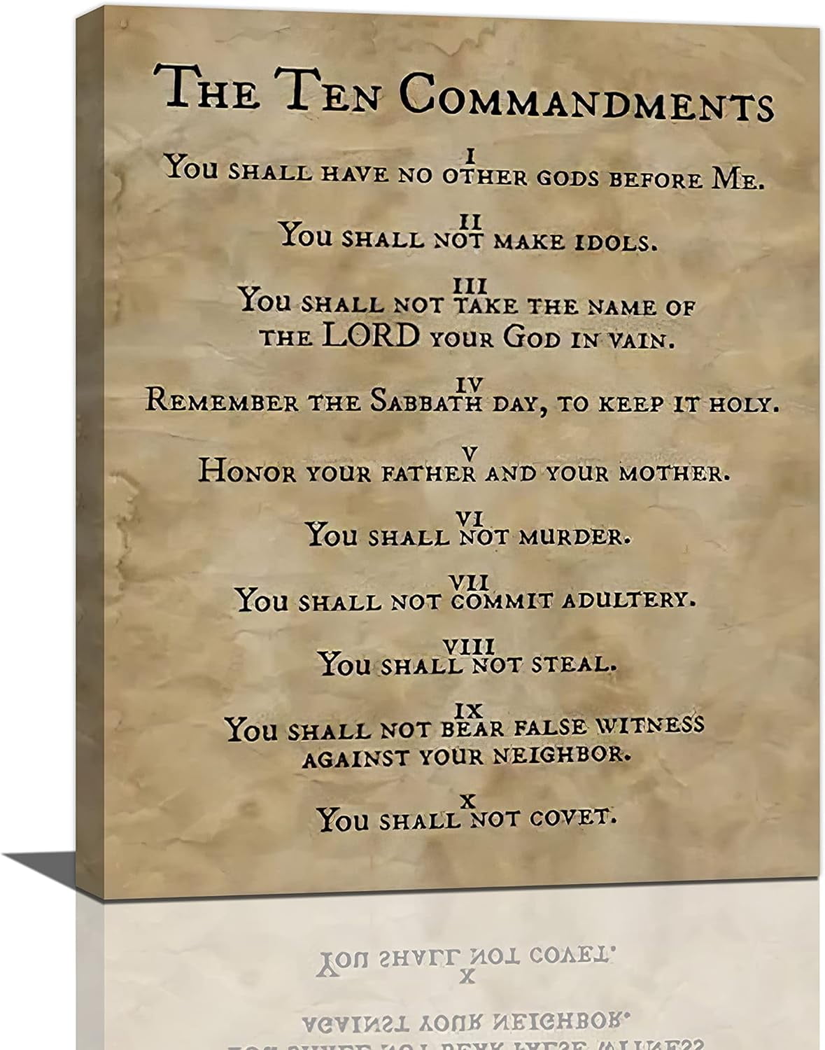 10 Commandments Canvas Wall Art Christian Religious Vintage Ten