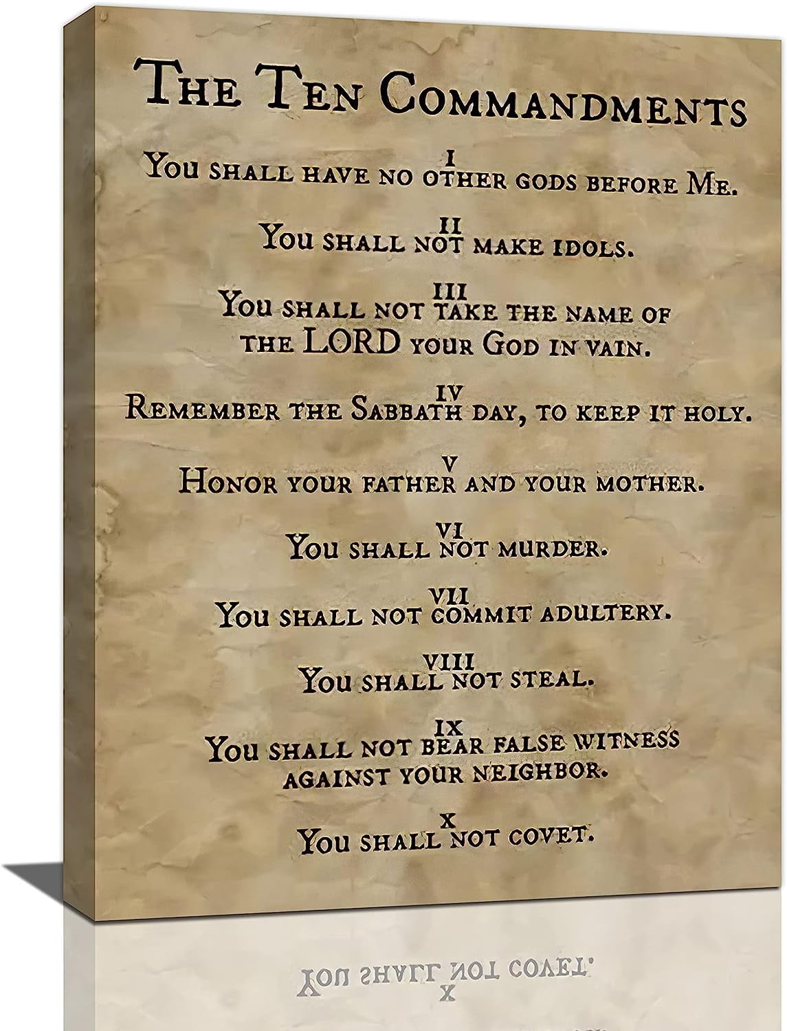 10 Commandments Canvas Wall Art Vintage Ten Commandments Wall Decor God ...