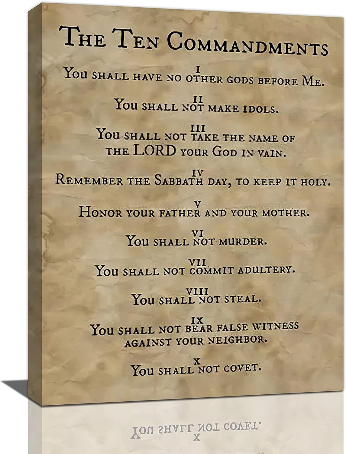 10 Commandments Canvas Wall Art Vintage Ten Commandments Wall Decor God ...