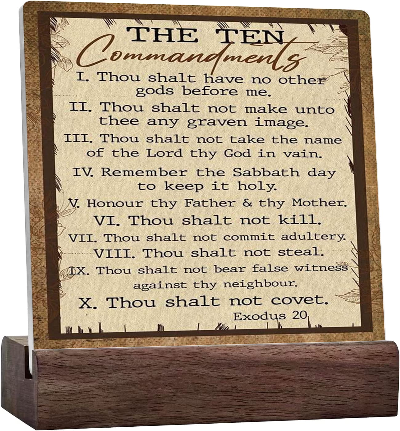 Ten Commandments Ceramic Desk Decor Christian Bible Verse Inspirational ...