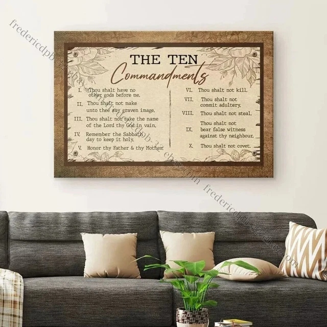 10 Commandments, Christian Wall Art, Bible Poster - Jesus Poster Wall ...
