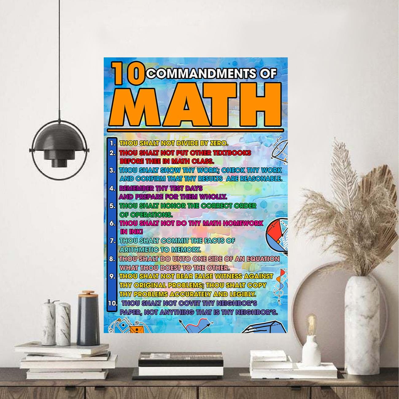 10 Commandments Of Math Knowledge Poster 16 x 24 Inch Poster - Walmart.com