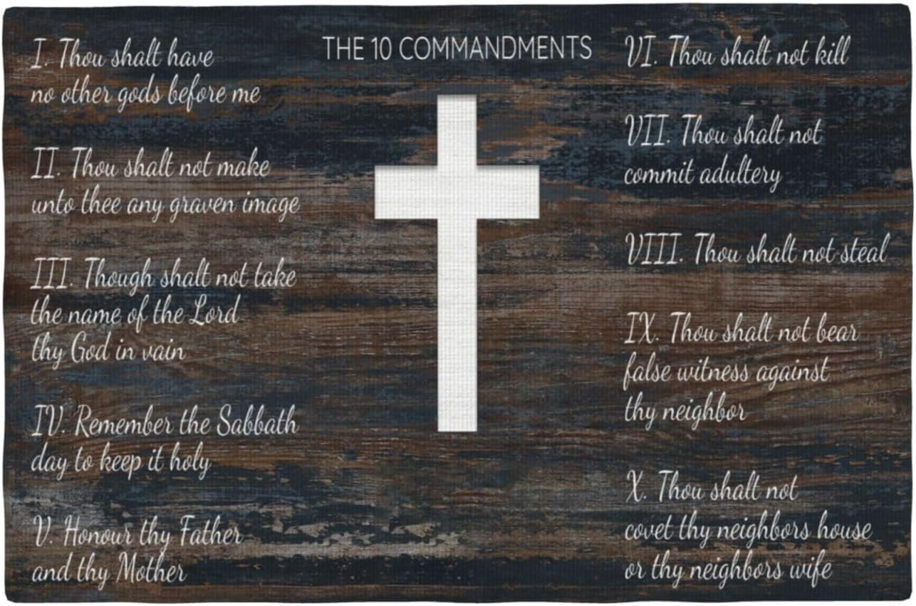 10 Commandments Placemats Set of 6 Christian Religious Table Mats ...
