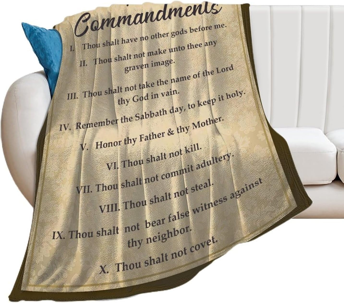 The 10 Commandments Print Blanket The Ten Commandments Christian Bible ...