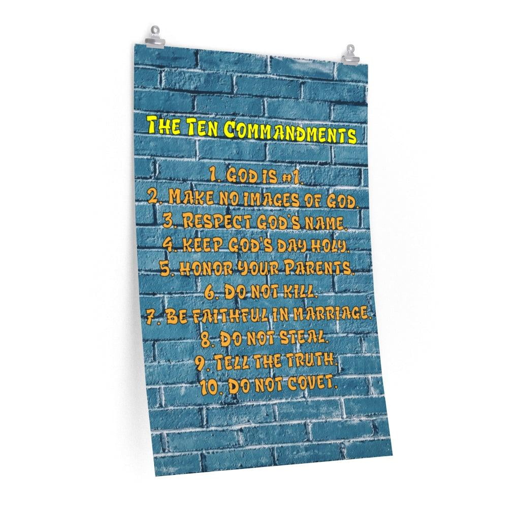 10 Commandments Sunday School Poster Brick Wall Classroom Bible Decor ...