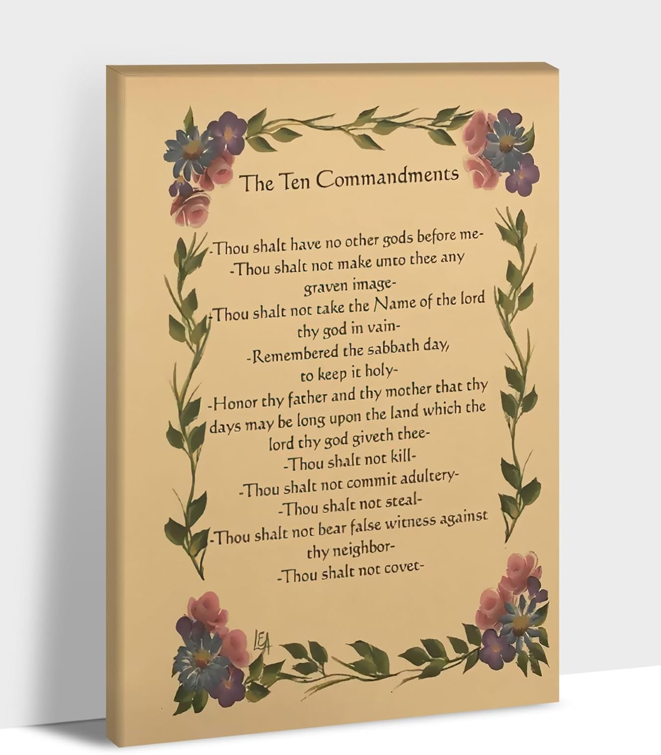 10 Commandments Wall Art Canvas, Inspirational Bible Verses Ten ...