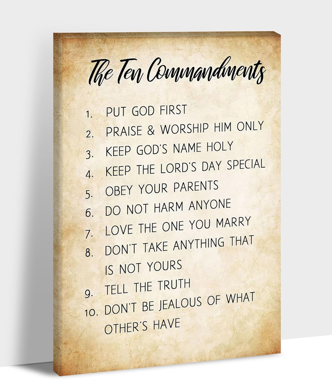 10 Commandments Wall Art Canvas, Inspirational Bible Verses Ten ...