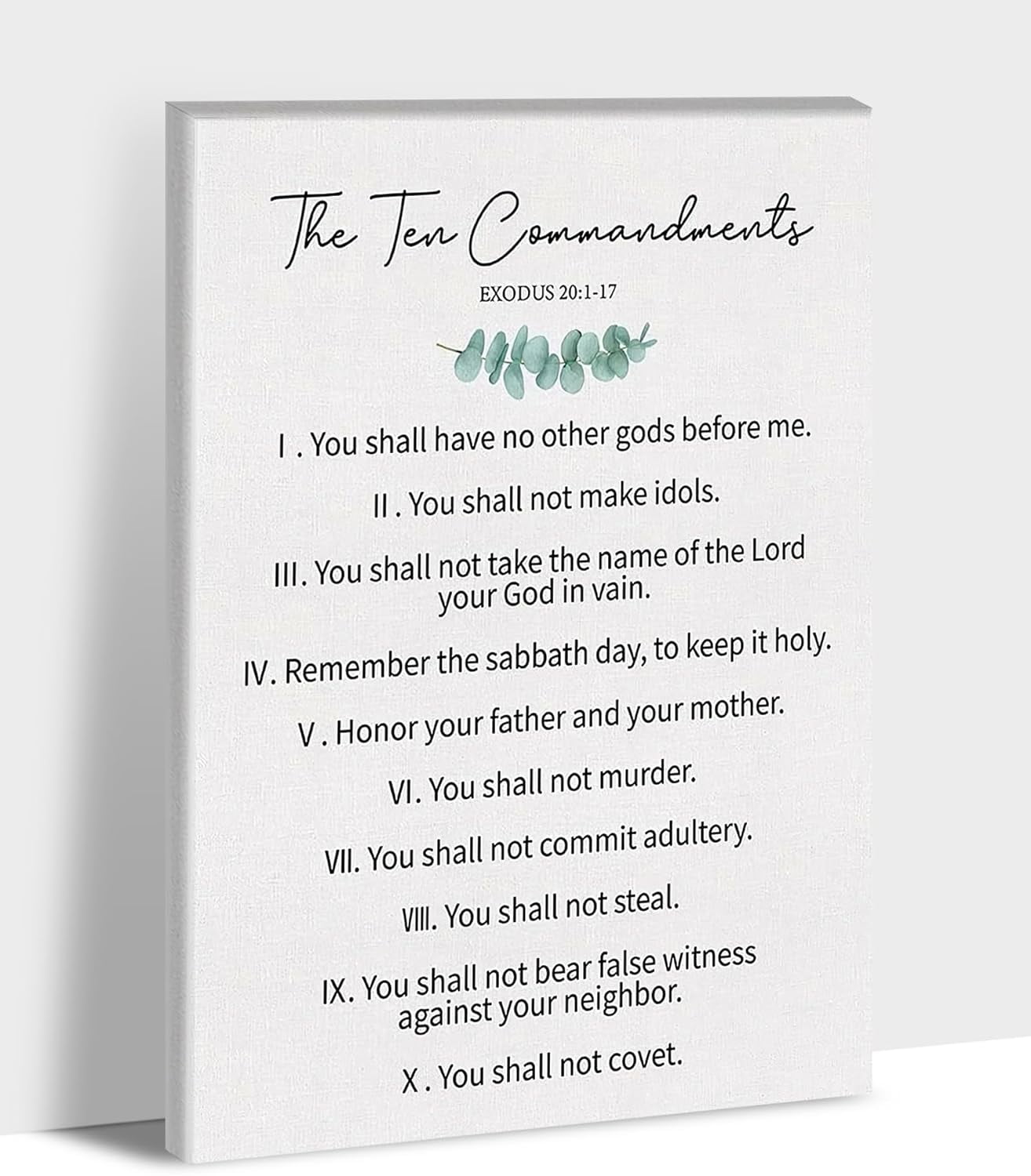 10 Commandments Wall Art Canvas, Inspirational Bible Verses Ten ...
