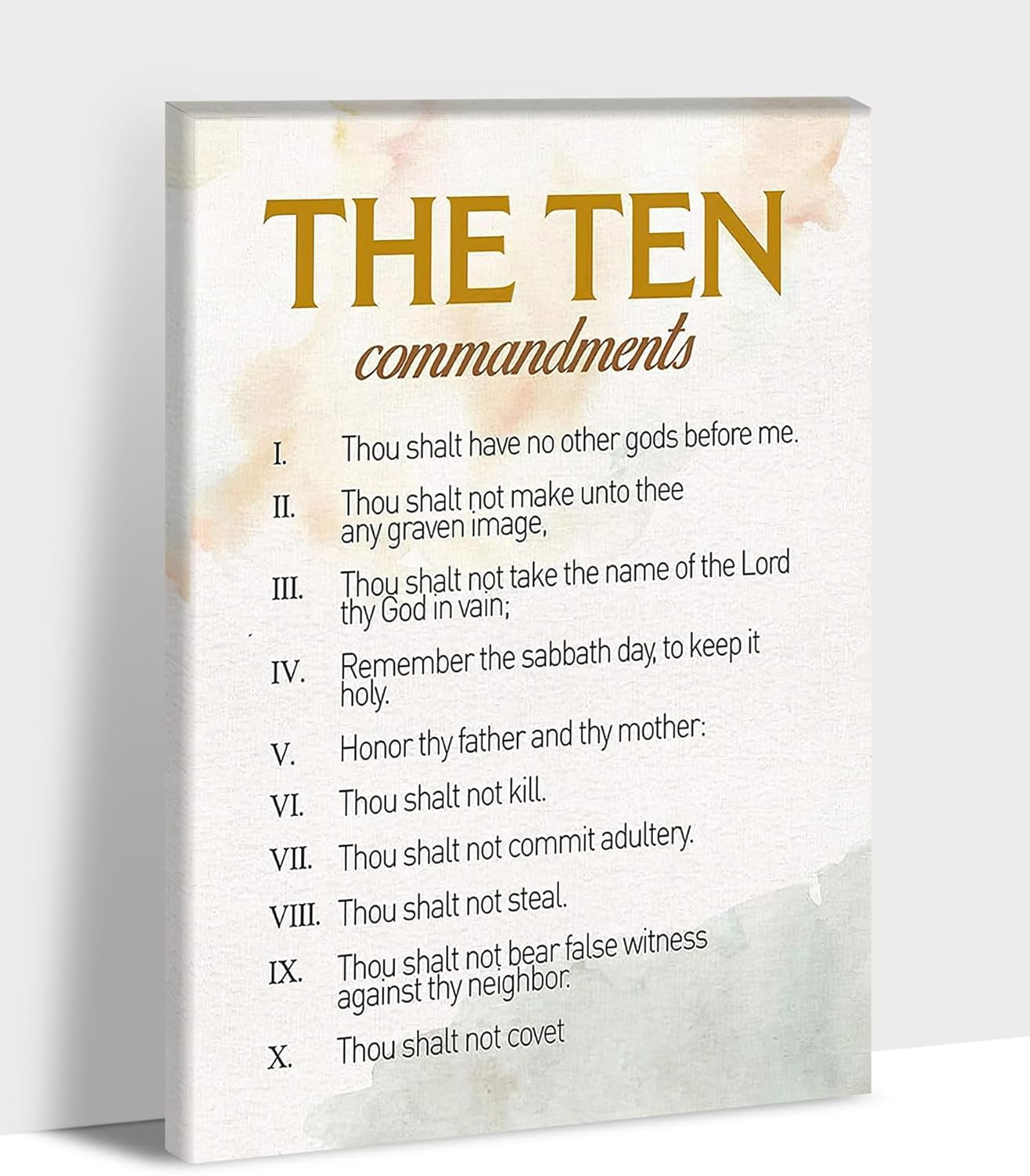 10 Commandments Wall Art Canvas, Inspirational Bible Verses Ten ...