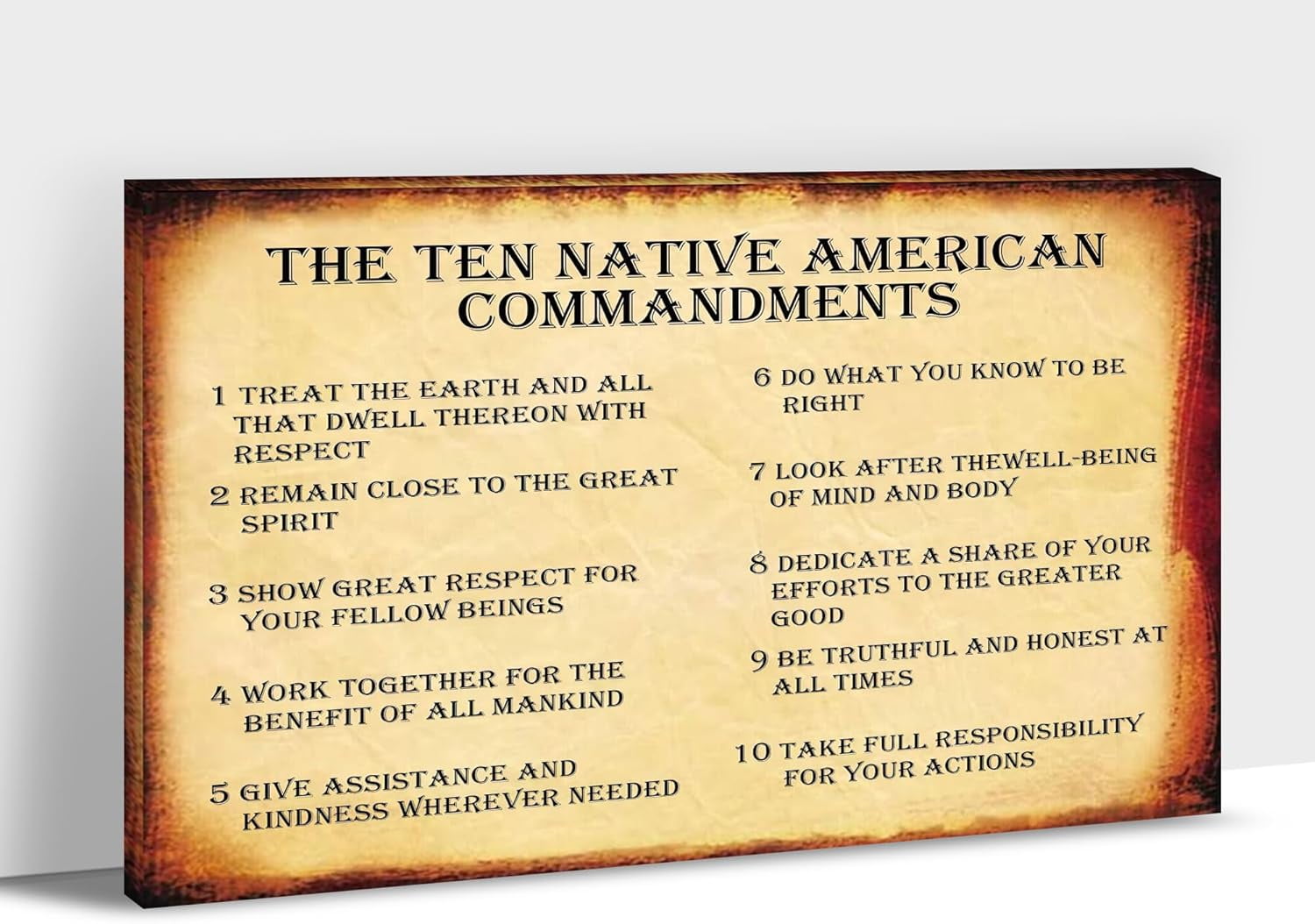 10 Commandments Wall Art Canvas, Inspirational Bible Verses Ten ...