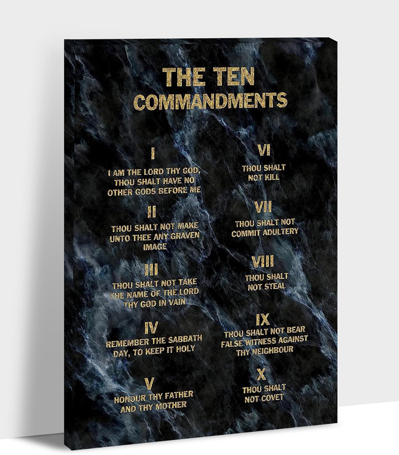 10 Commandments Wall Art Canvas, Inspirational Bible Verses Ten ...