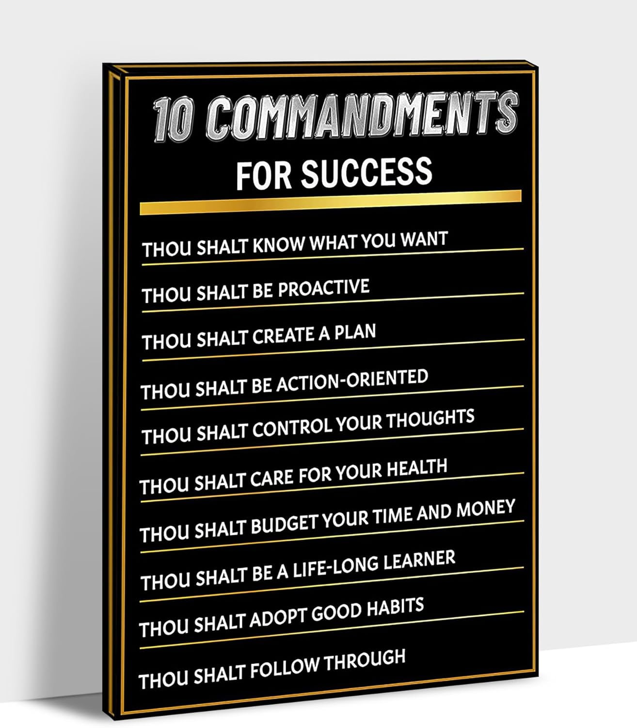 10 Commandments Wall Art Canvas, Inspirational Bible Verses Ten ...