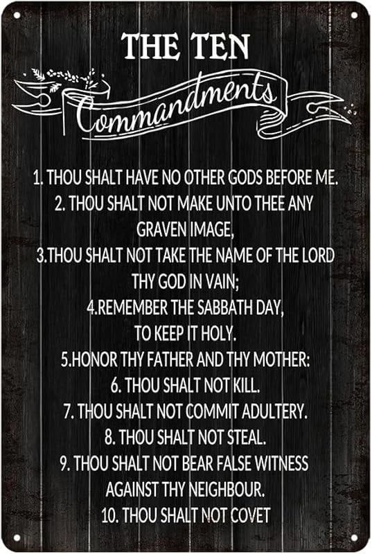 10 Commandments Wall Art Decor The Ten Commandments Poster Thou Shalt ...