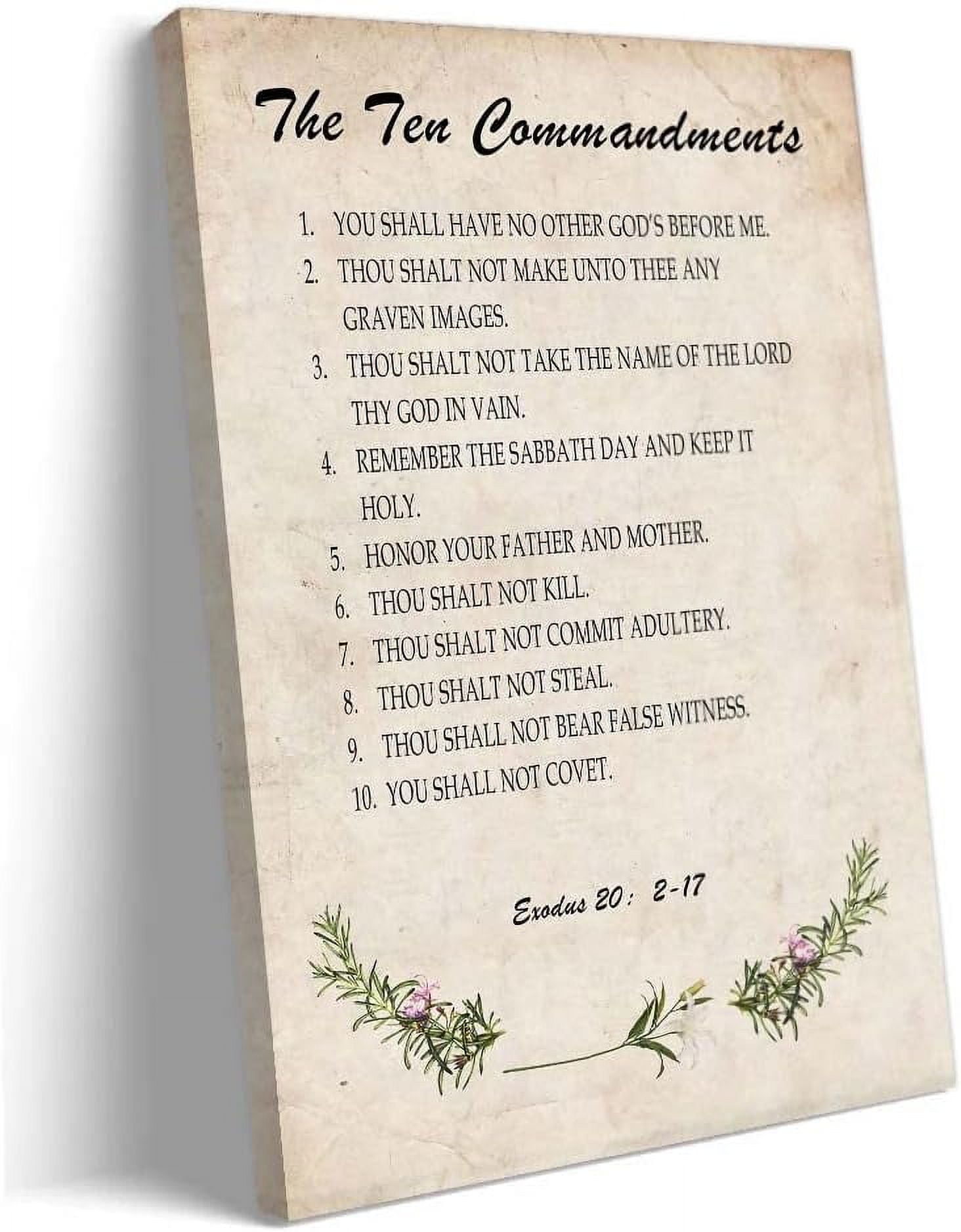 10 Commandments Wall Art Framed Quotes Wall Art Inspirational Posters ...