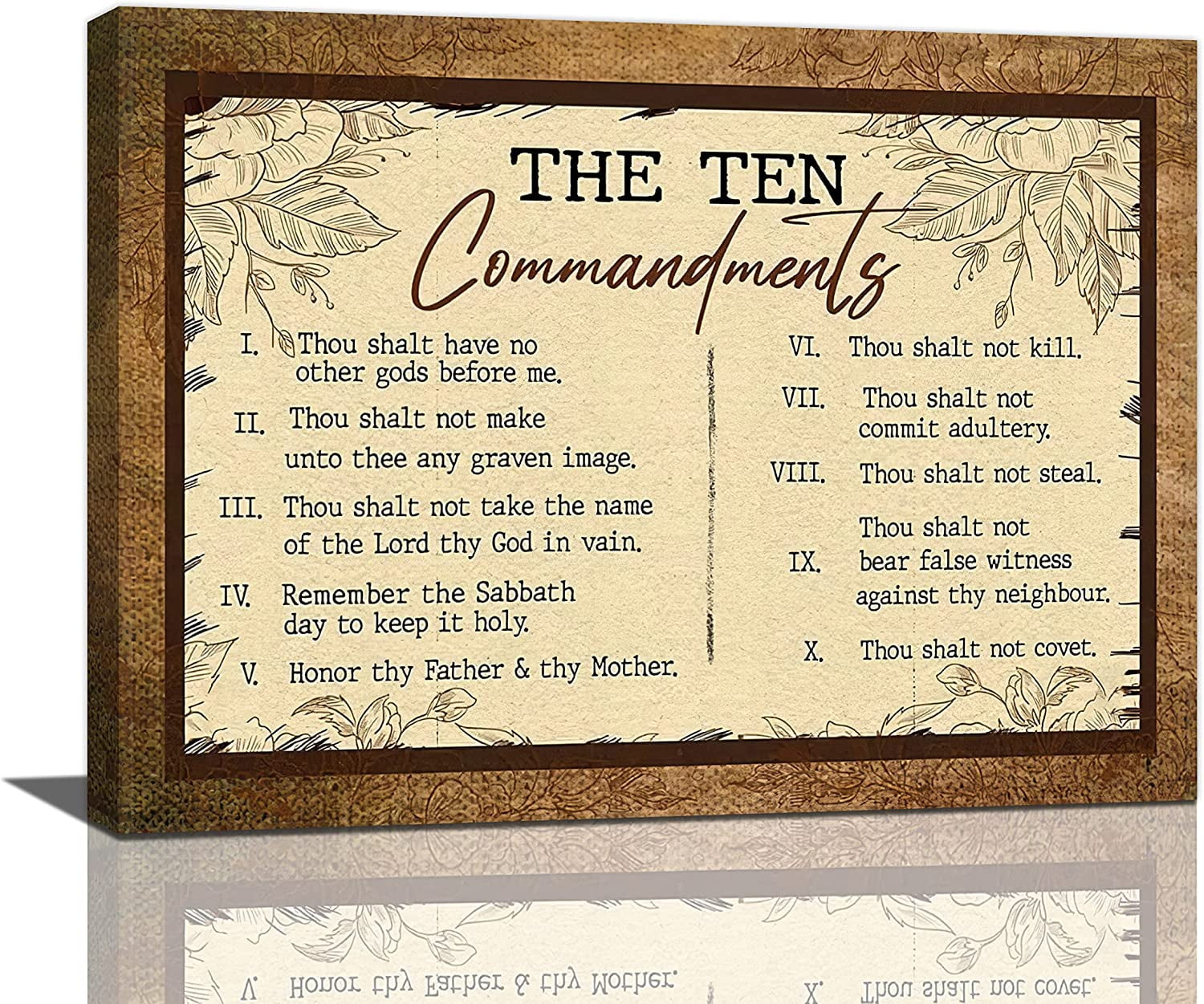 10 Commandments Wall Art Motivational Ten Commandments Wall Decor ...