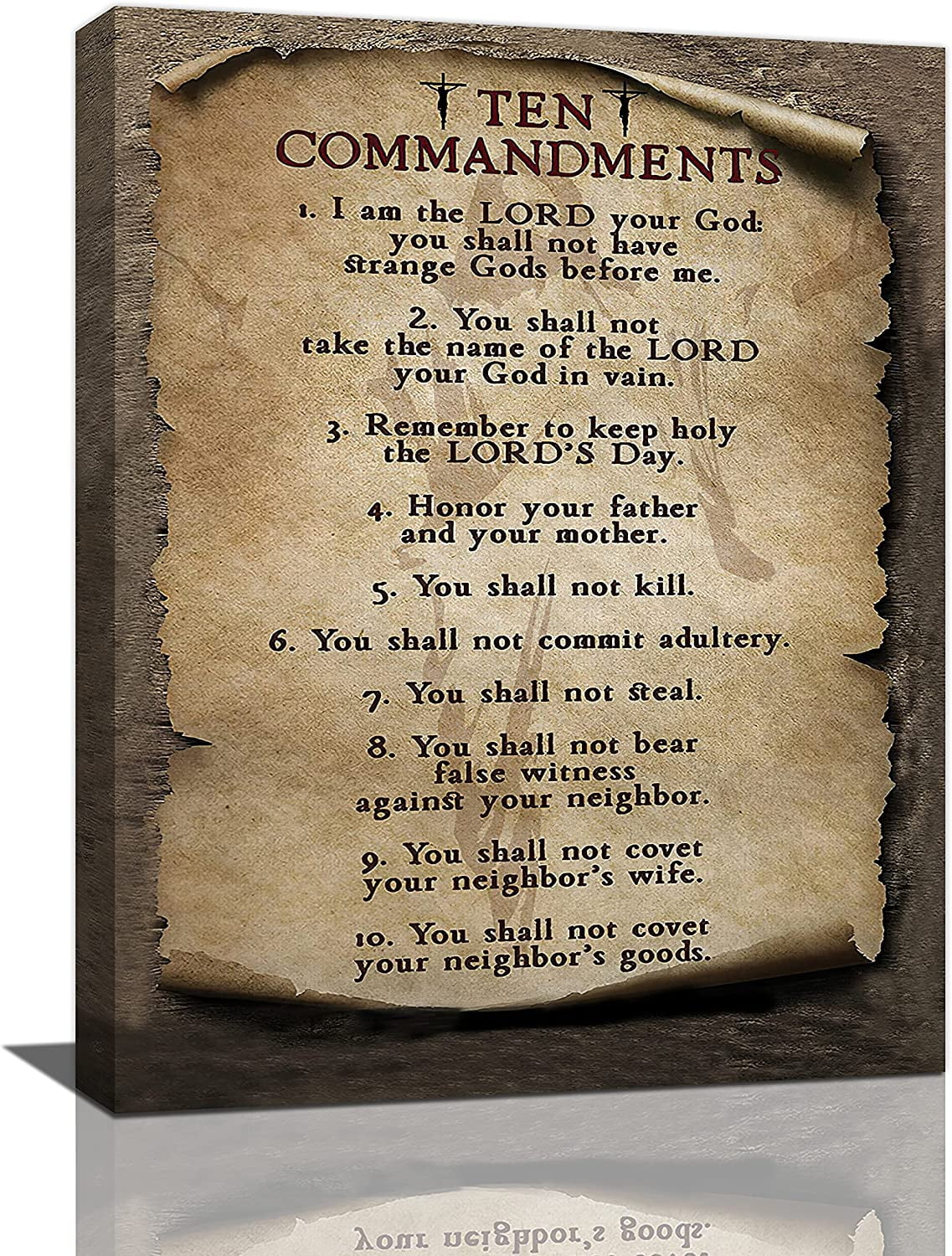 10 Commandments Wall Art Motivational Ten Commandments Wall Decor ...