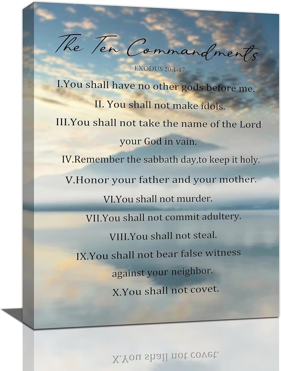 10 Commandments Wall Art Ten Commandments Coastal Wall Art Decor Bible ...