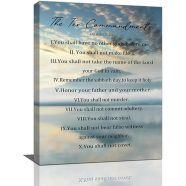 Christian Scripture Wall Art - Ten Commandments Canvas Painting - 12 ...