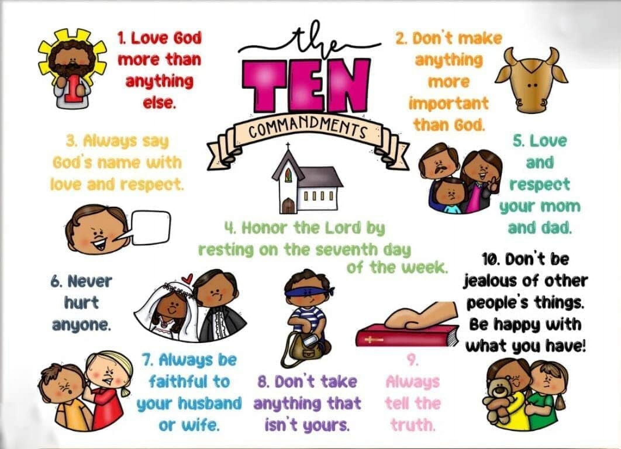 10 Commandments for Kids Christian Homeschool Printable Bibles Art Home ...