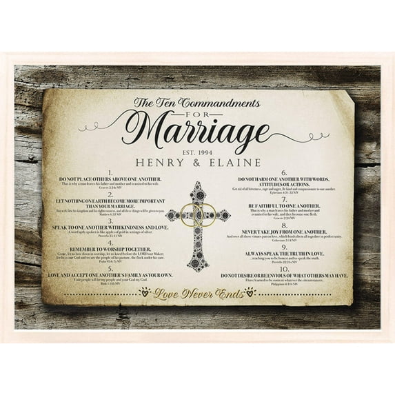 10 Commandments for Marriage | Personalized Marriage, Anniversary Gift ...